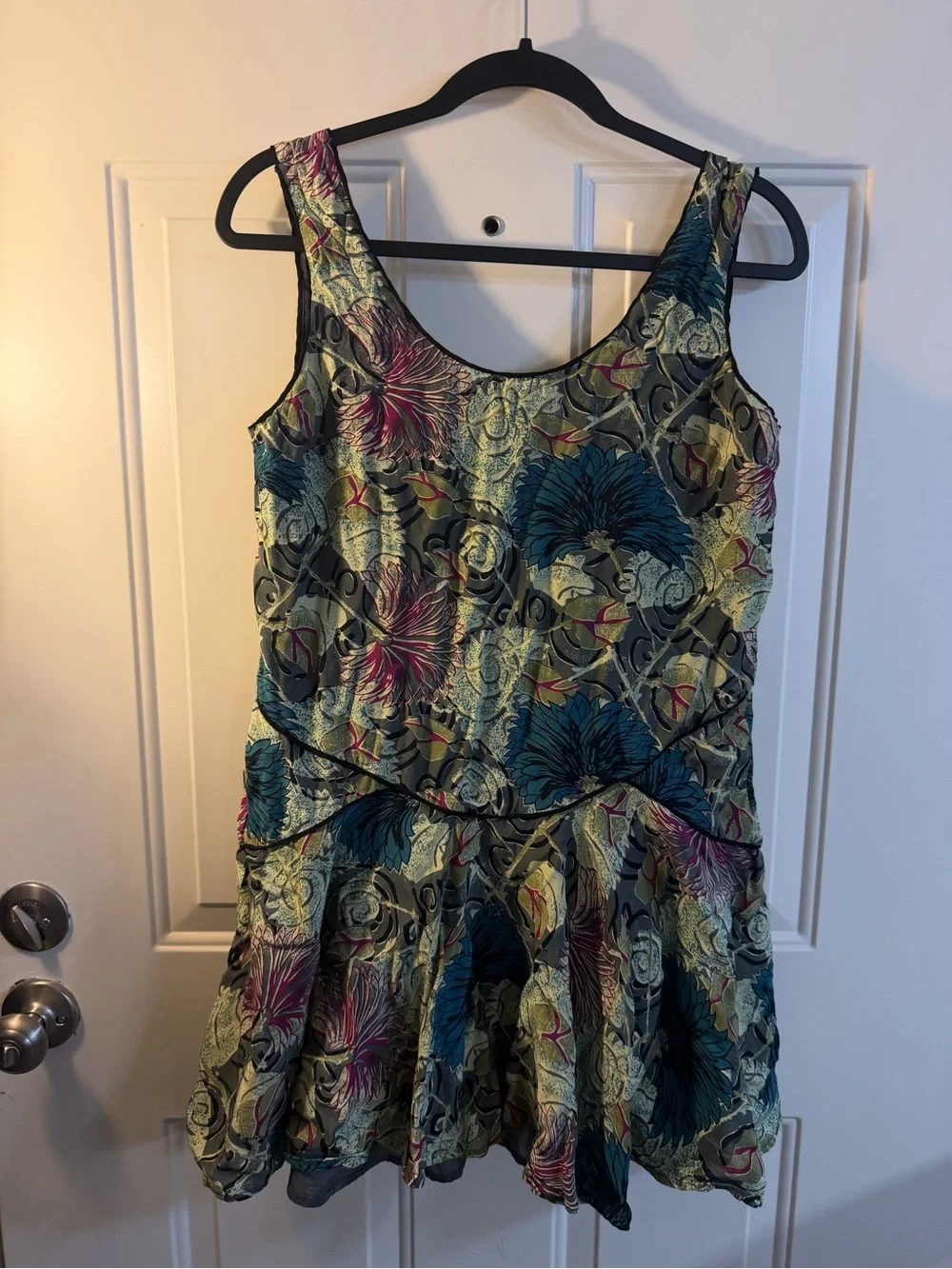 Free People | Dresses | Free People Floral Abstract Bubble Hem Fit ...